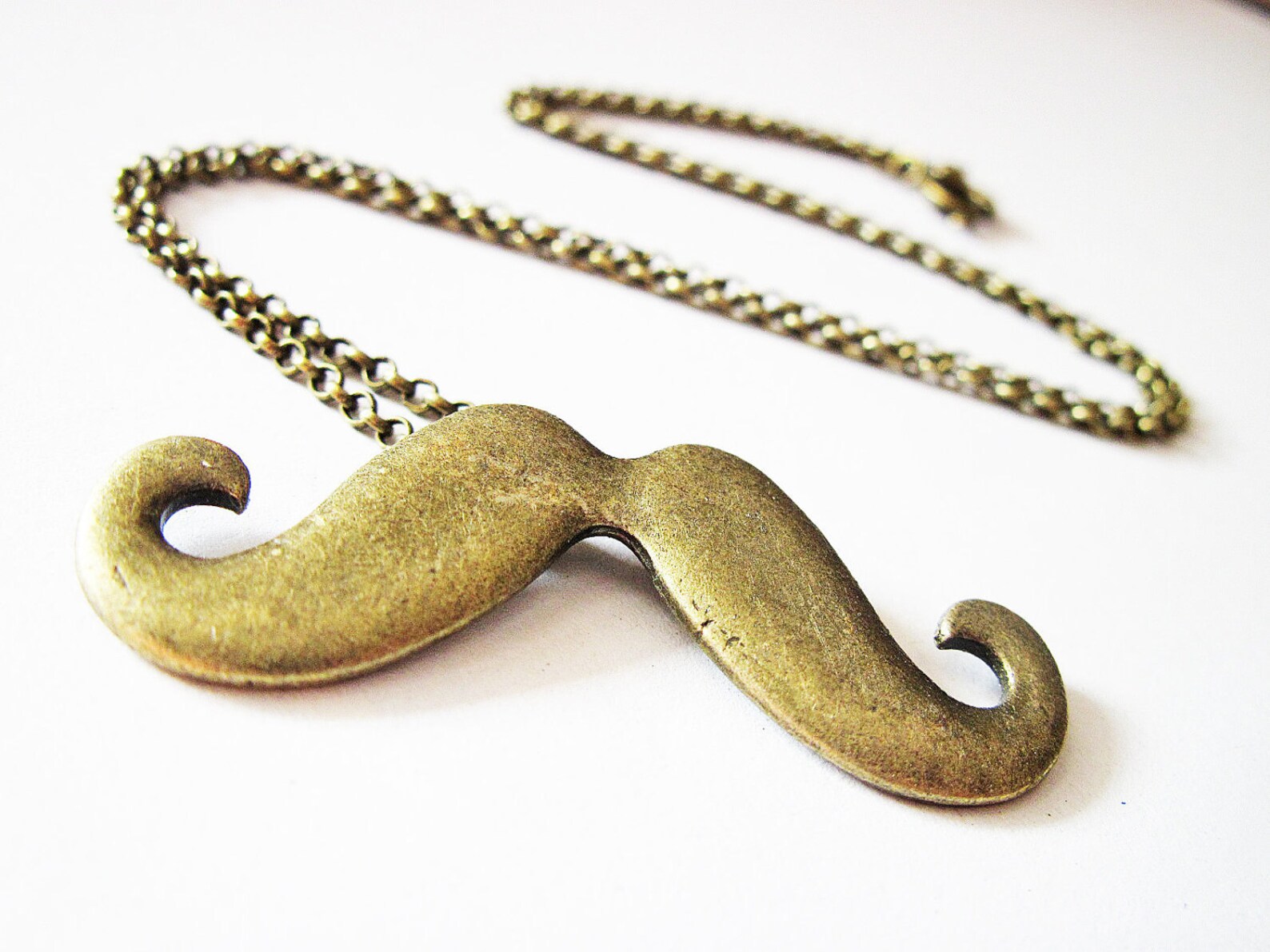 Mustache Necklace Moustache Antique Bronze Lovely Stache - Etsy
