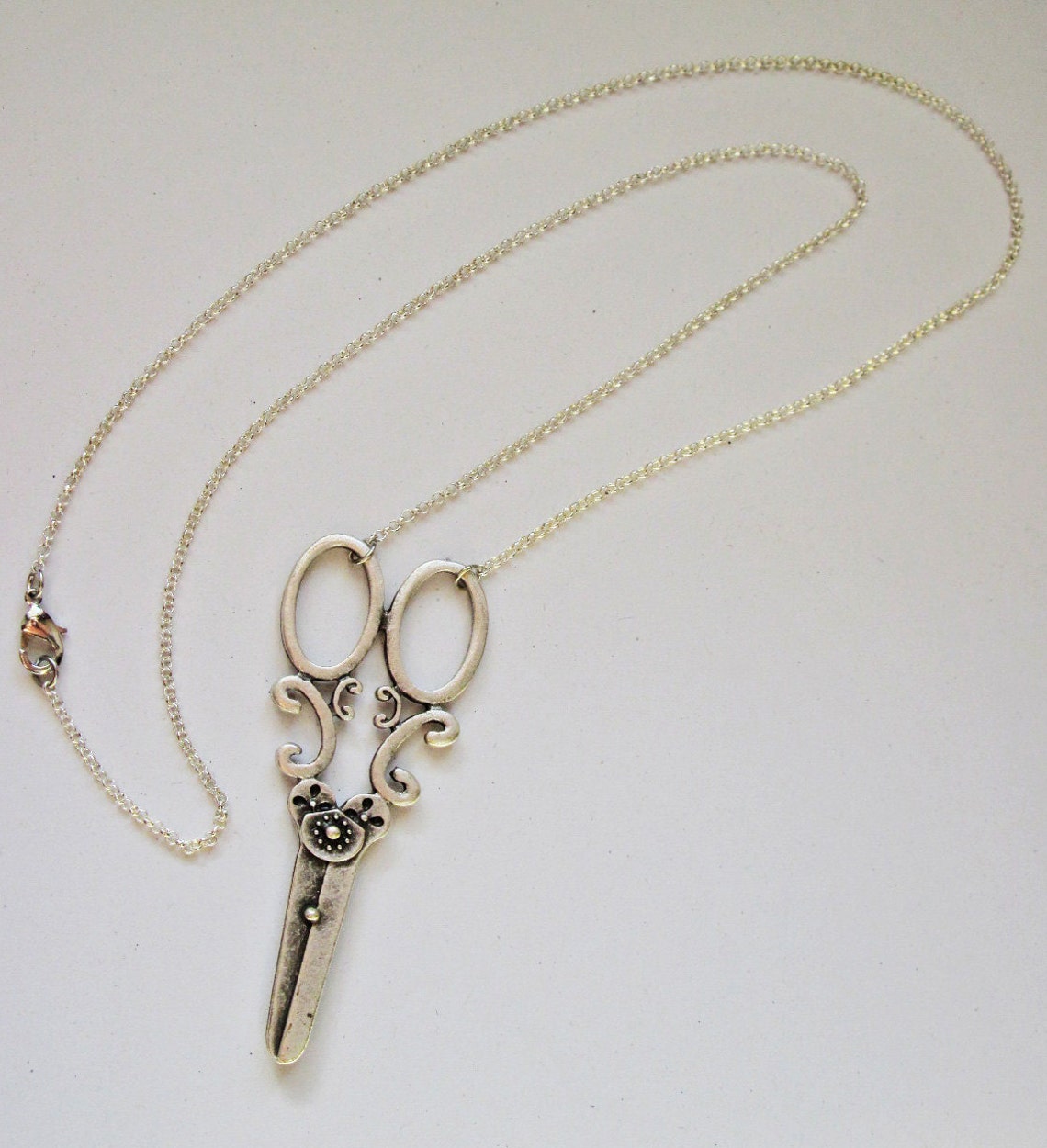 Scissors Necklace Silver Scissors Necklace Big Scissors - Etsy