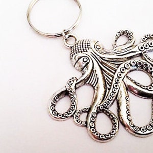 Large Octopus Keychain Steampunk Octopus Charm, Animal Keychain Friend ...