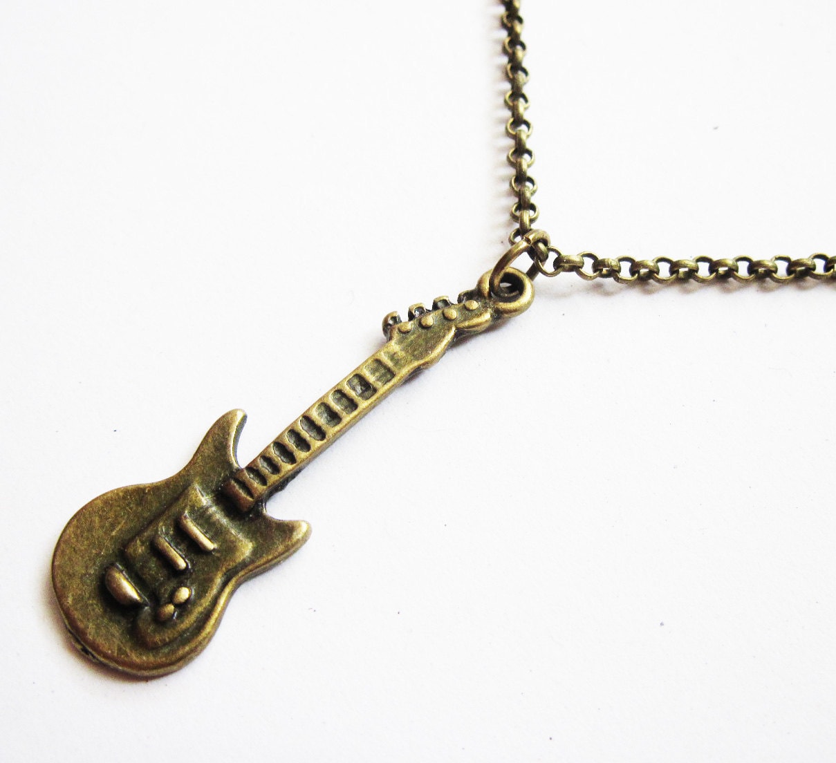 Guitar necklace rock & roll jewelry rockstar necklace | Etsy