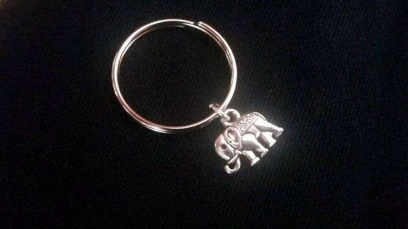 Elephant Key Chain Silver Keychain Elephant Charm Elephant - Etsy