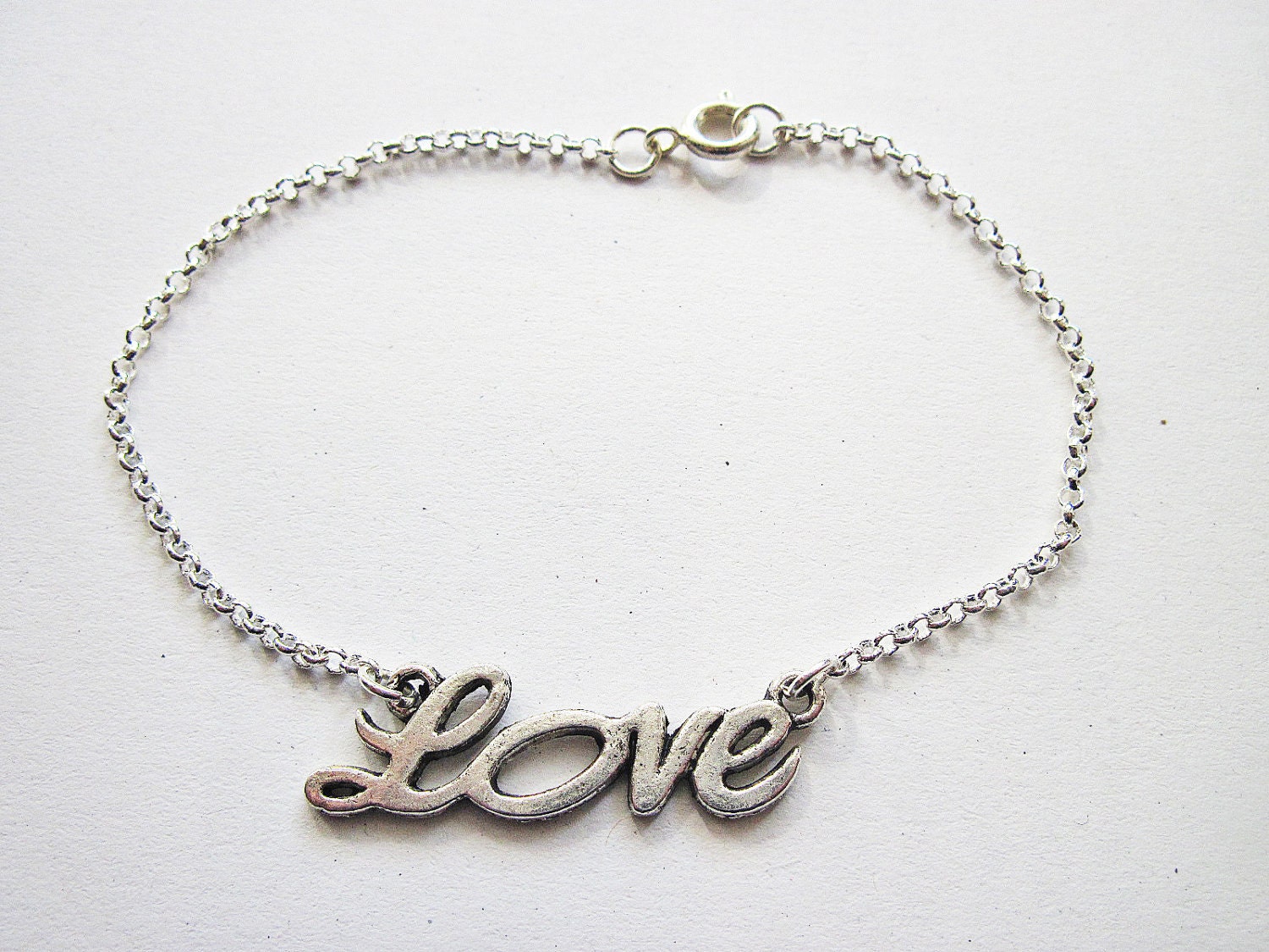 Silver Bracelet Love bracelet Love Jewelry Silver Love | Etsy