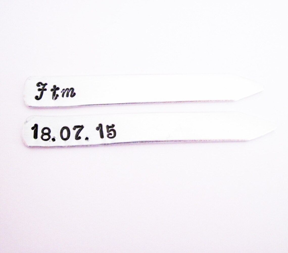 Personalized Monogram Collar Stay Set Set of 2 Gift for Dad - Etsy