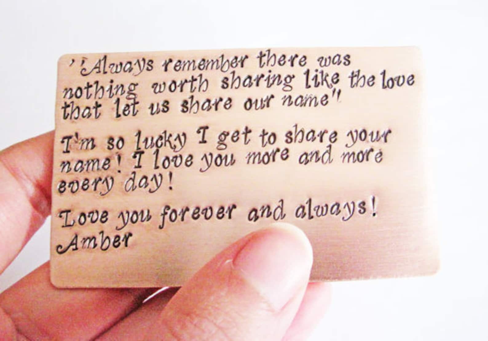 Calendar Wallet Card Personalized Hand Stamped Aluminum - Etsy