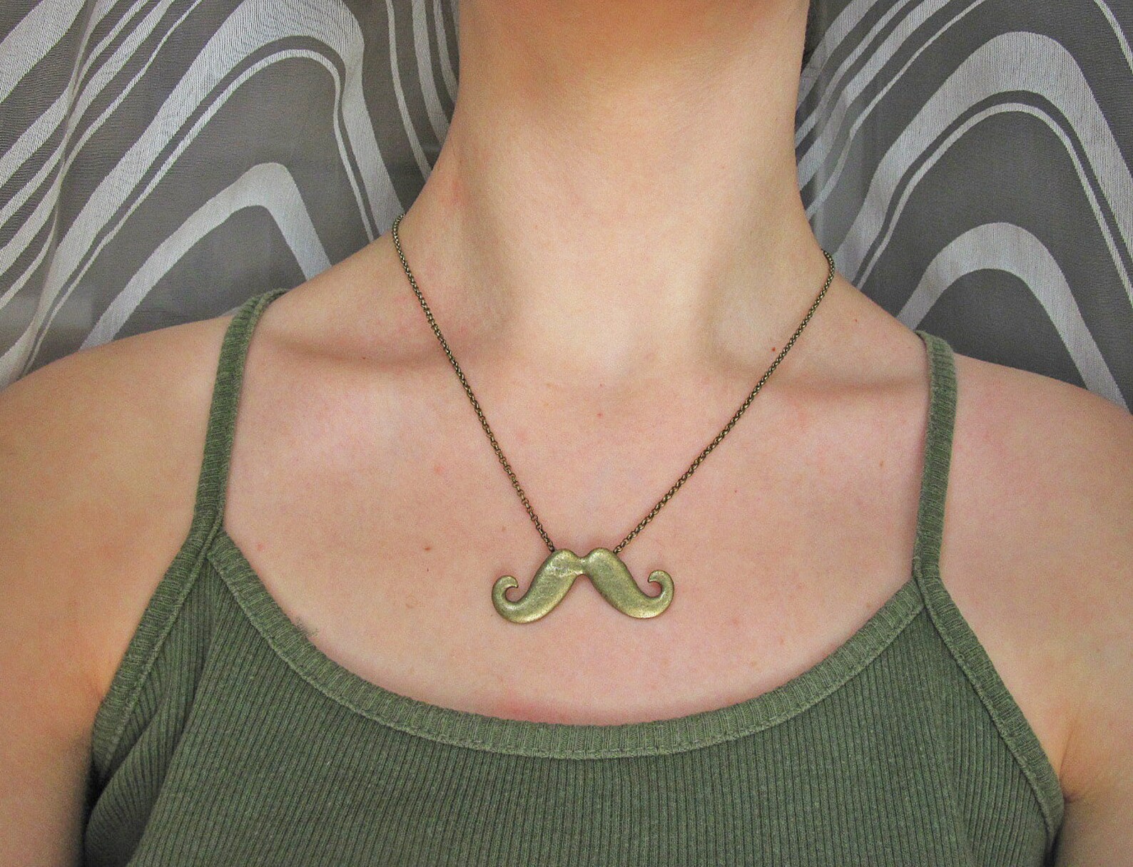 Mustache Necklace Moustache Antique Bronze Lovely Stache - Etsy