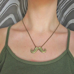 Mustache Necklace Moustache, Antique Bronze Lovely Stache Charm ...
