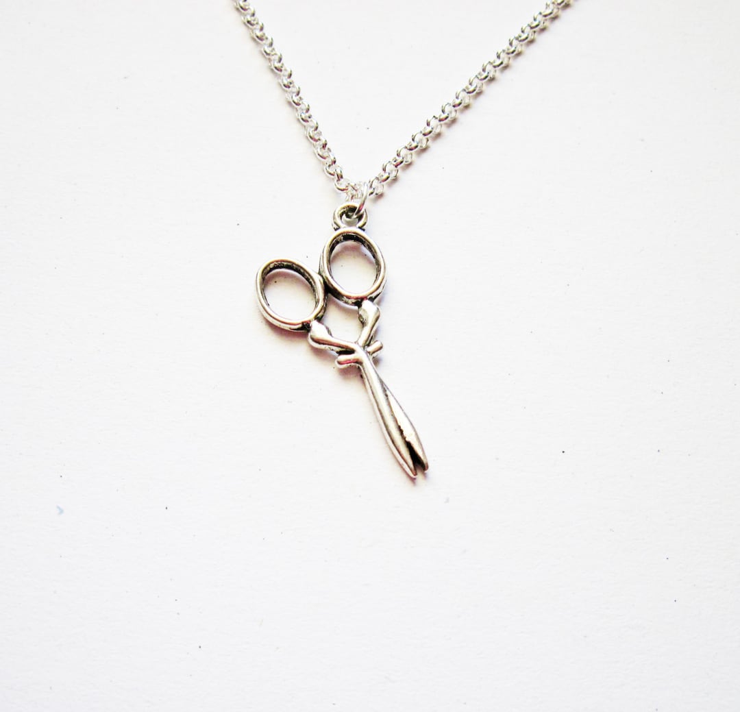 Tiny Scissors Necklace, Silver Scissors Necklace, Small Scissors ...