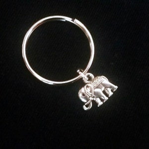 Tiny Elephant Keychain, Silver Keychain, Elephant Charm, Ornate ...