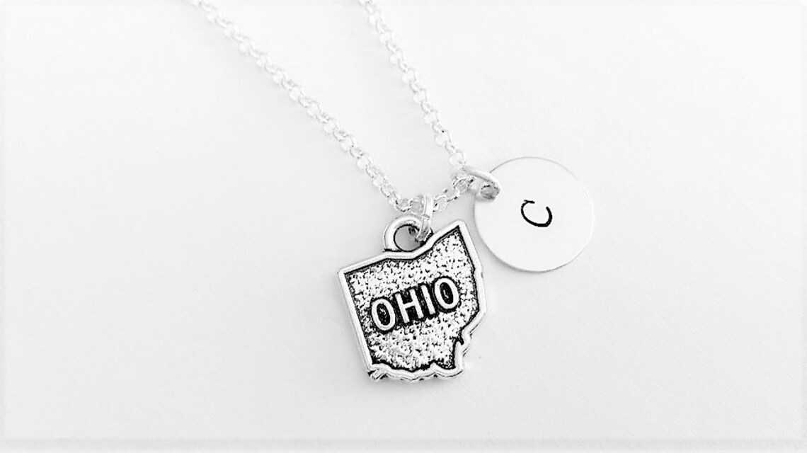 Ohio Necklace Personalized Initial Necklace Home State - Etsy