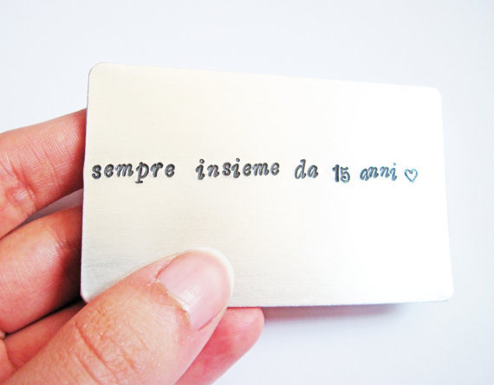 Wallet Insert Card Hand Stamped Copper Wallet Card Custom - Etsy