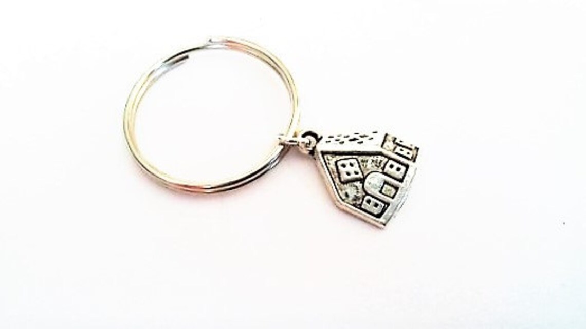 House Keychain House Charm Home Keychain Personalized - Etsy