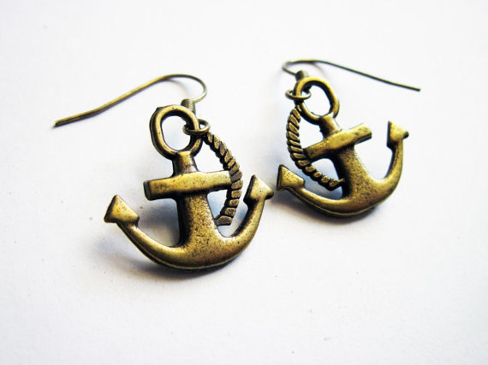 Anchor Necklace, Nautical Jewelry, Sea Necklace, Beach Jewelry, Brass ...