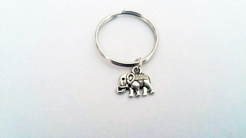 Elephant Key Chain Silver Keychain Elephant Charm Elephant - Etsy
