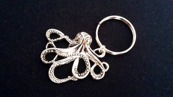 Octopus Keychain Octopus Charm Animal Keychain Friend | Etsy