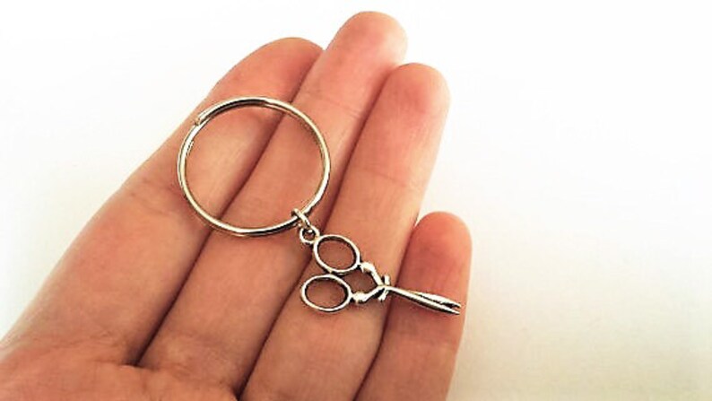 Scissors Keychain Silver Keychain Scissors Charm Sewing Key - Etsy