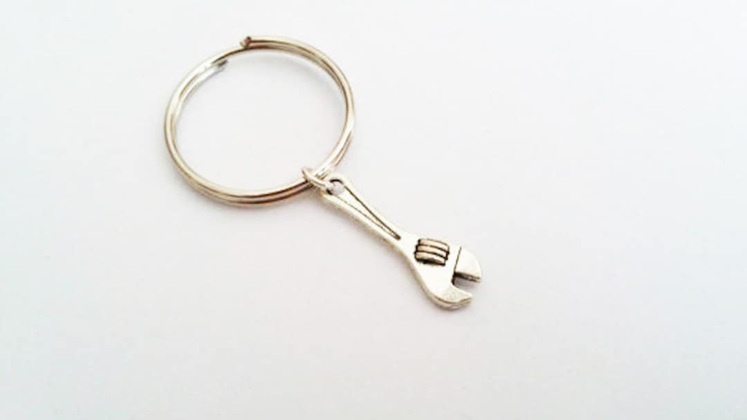 Wrench Keychain, Tool Charm, Carpenter Gift, Mechanic Keychain, Spanner ...