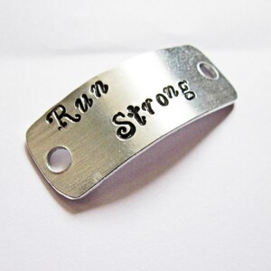Custom Runners ID Shoe Tag Personalized Name Hand Stamped Silver ...