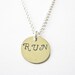 Three Initial Necklace, Three Letters on One Disc, Three Letter Name ...