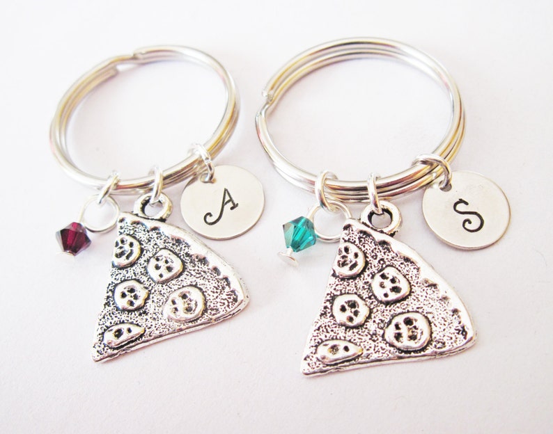 2 Best Friend Keychains Set of Two Pizza Key Chains - Etsy
