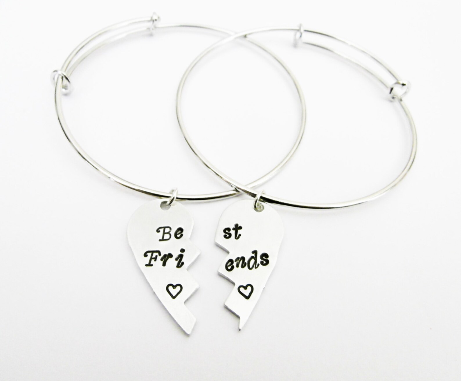Half Heart Friendship Bracelet Set 2 Best Friend Bracelets - Etsy