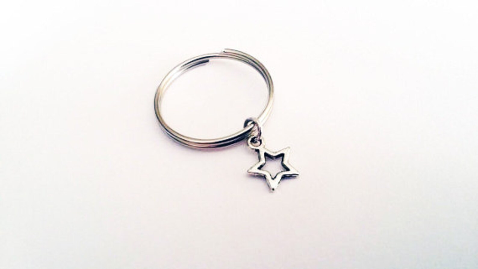 Star Keychain Silver Keychain Star Charm Star Key Ring | Etsy