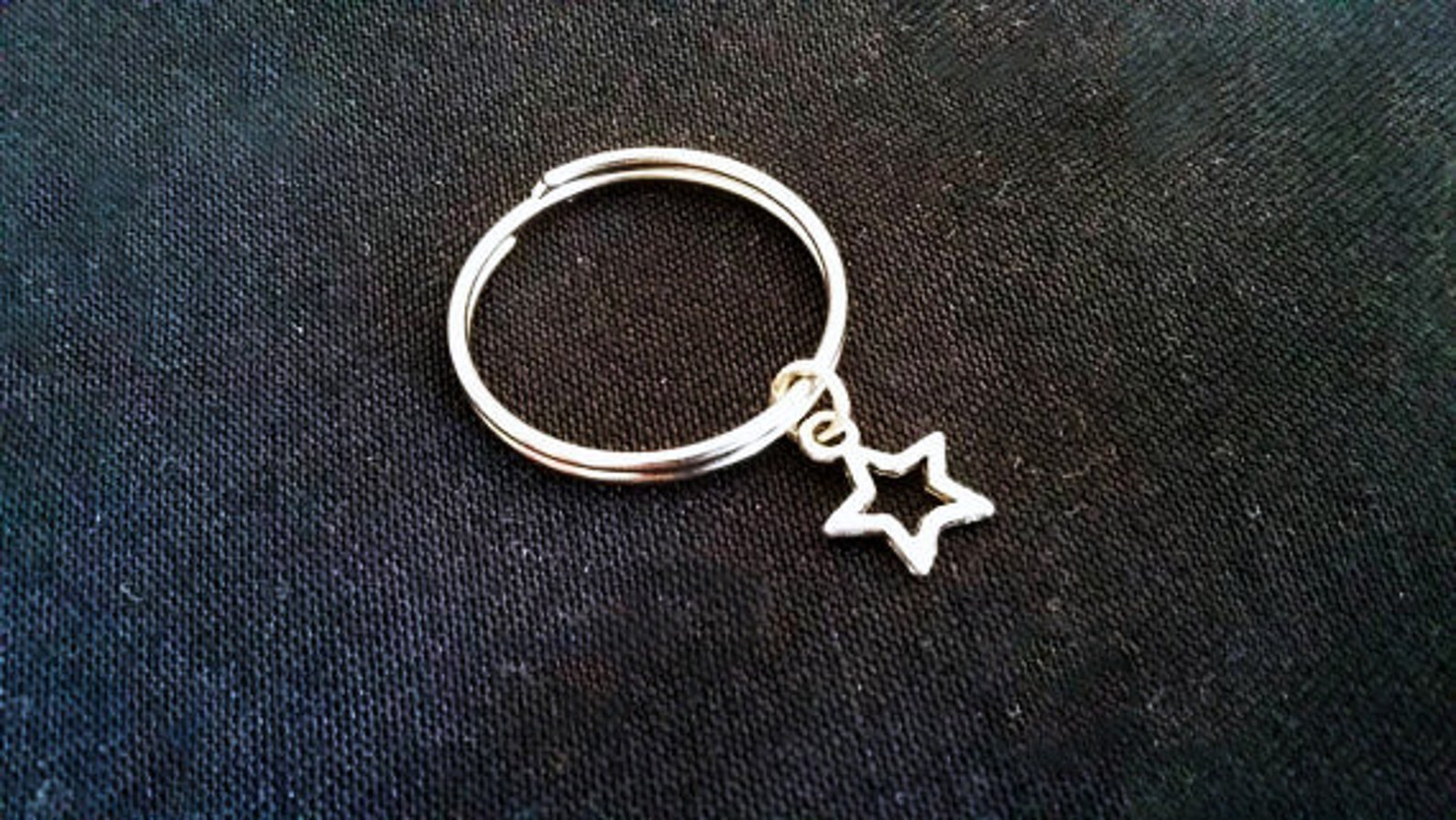 Star Keychain Silver Keychain Star Charm Star Key Ring | Etsy