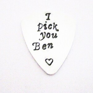 Personalized I Pick You Guitar Pick Hand Stamped Customizable ...