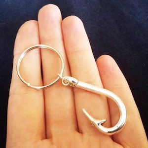 Fish Hook Keychain Fish Lure Keychain Silver Keychain Fishing Lure ...
