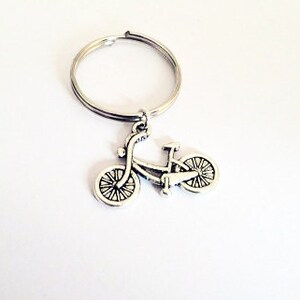 Bicycle Keychain, Silver Keychain, Bike Charm, Bicycle Key Ring ...