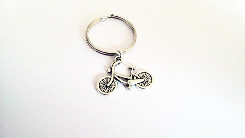 Bicycle Keychain Silver Keychain Bike Charm Bicycle Key | Etsy