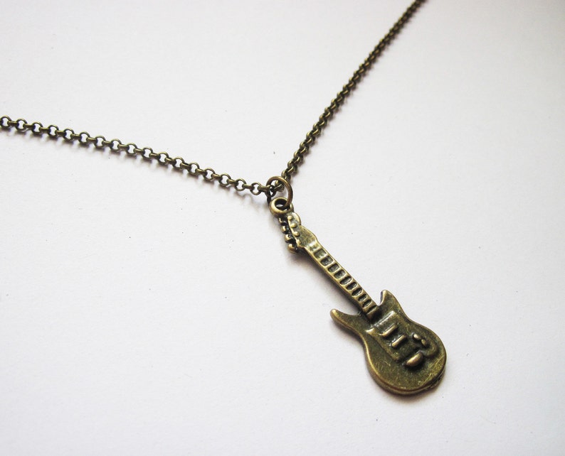 Guitar Necklace Rock & Roll Jewelry Rockstar Necklace - Etsy
