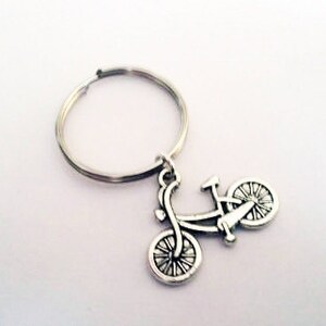 Bicycle Keychain, Silver Keychain, Bike Charm, Bicycle Key Ring ...