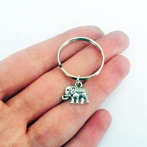 Elephant Key Chain, Silver Keychain, Elephant Charm, Elephant Key Ring ...