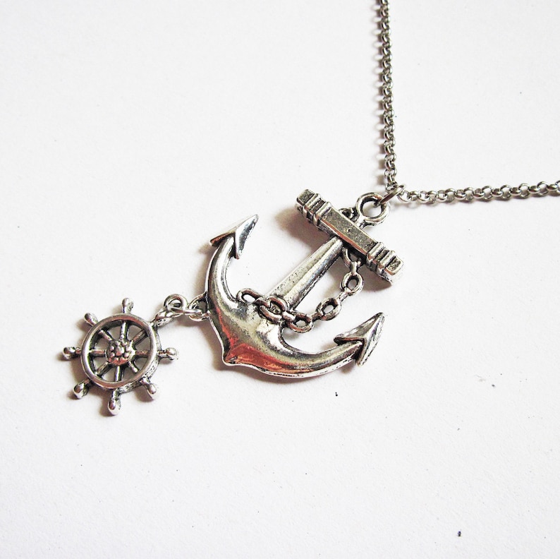 Anchor Necklace Nautical Jewelry Sea Necklace Beach - Etsy