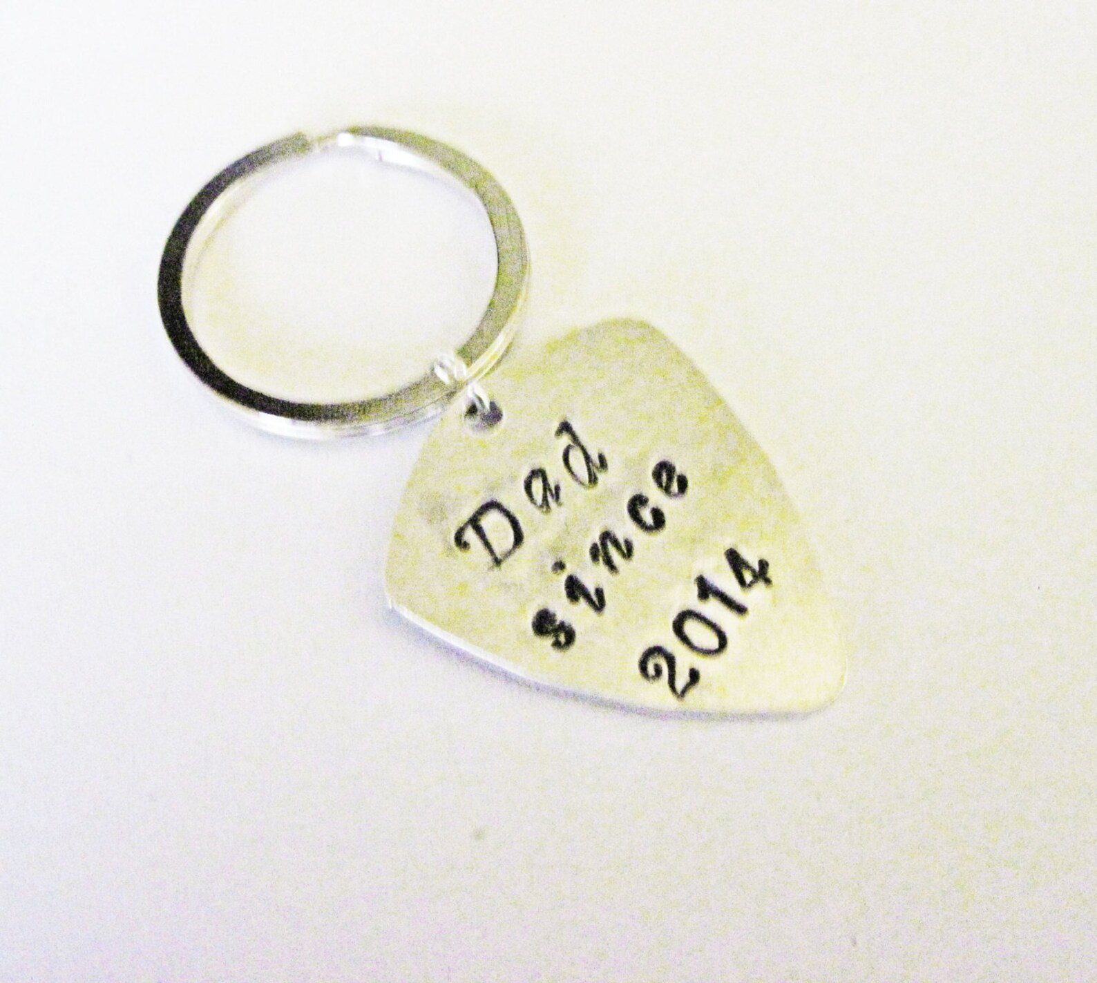 Personalized Guitar Pick Keychain Custom Dad Est. Gift Hand Stamped ...