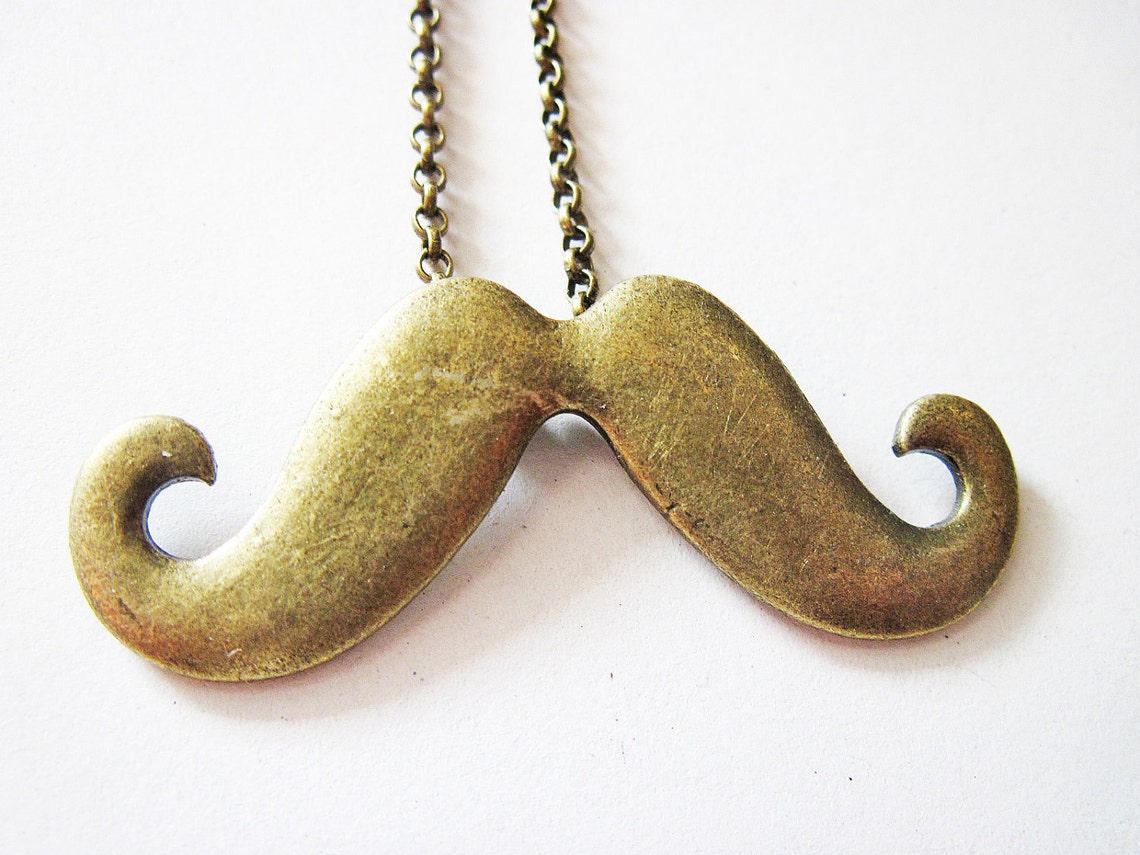 Mustache Necklace Moustache Antique Bronze Lovely Stache - Etsy