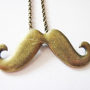 Mustache Necklace Moustache, Antique Bronze Lovely Stache Charm ...