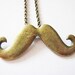 Mustache Necklace Moustache, Antique Bronze Lovely Stache Charm ...