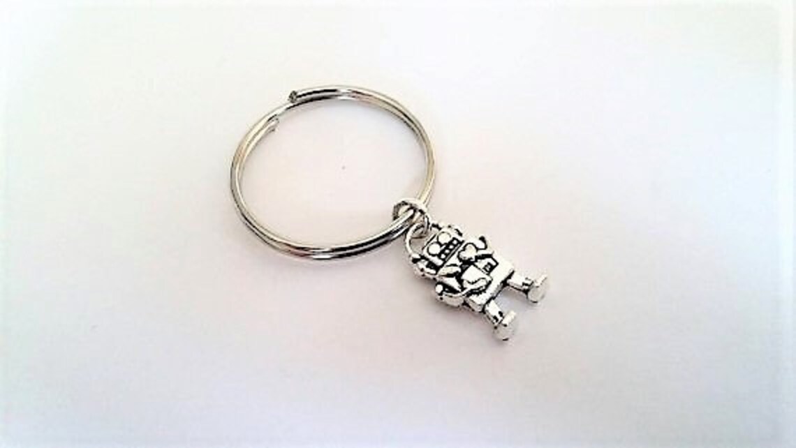 Robot Keychain Robot Key Ring Robotics Keychain Robot Charm | Etsy