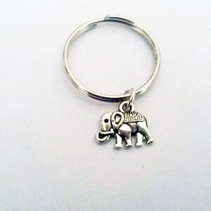 Tiny Elephant Keychain, Silver Keychain, Elephant Charm, Ornate ...