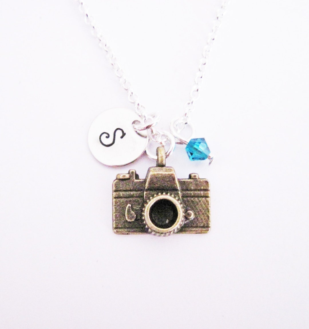 Personalized Camera Necklace, Photographer Gift, Birthstone Necklace ...
