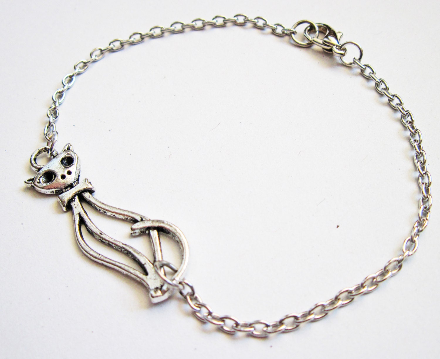 Cat Bracelet Silver Cat Bracelet Cat Jewelry Kitty Cat - Etsy UK