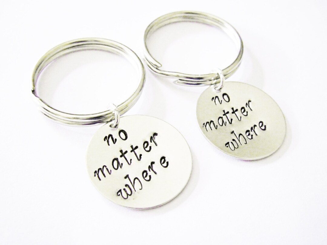 Two Best Friends Keychains, No Matter Where Key Chains Moving Away Gift ...