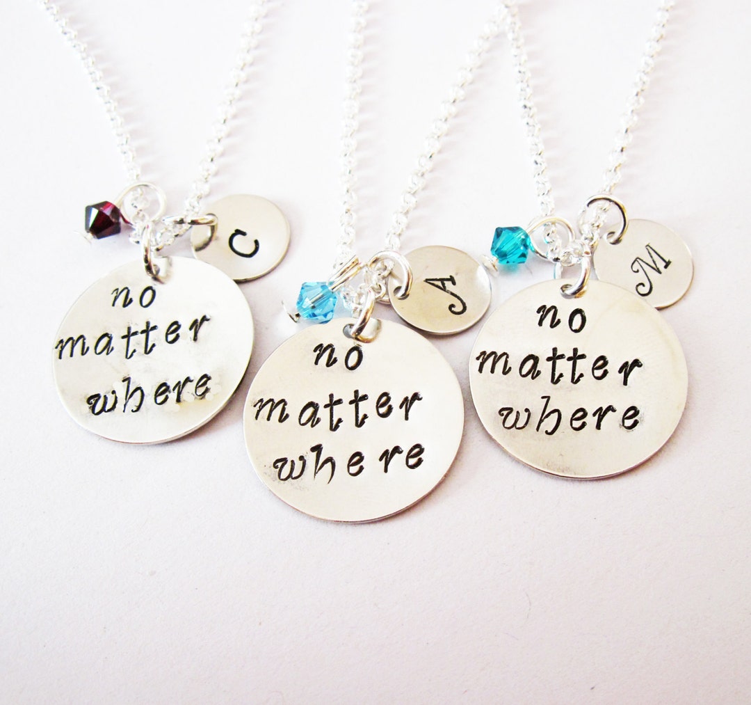 3 Best Friend Necklace, Initial Necklace, Long Distance, Personalized ...