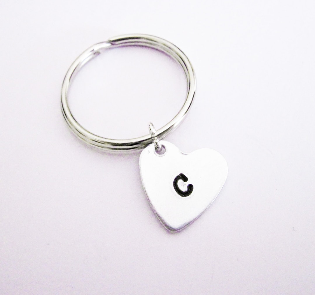 Personalized Heart Keychain, Initial Keychain, Custom Keychain, Best ...