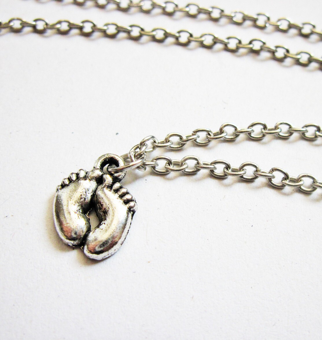 Baby Feet Necklace Baby Shower Gift Silver Necklace - Etsy