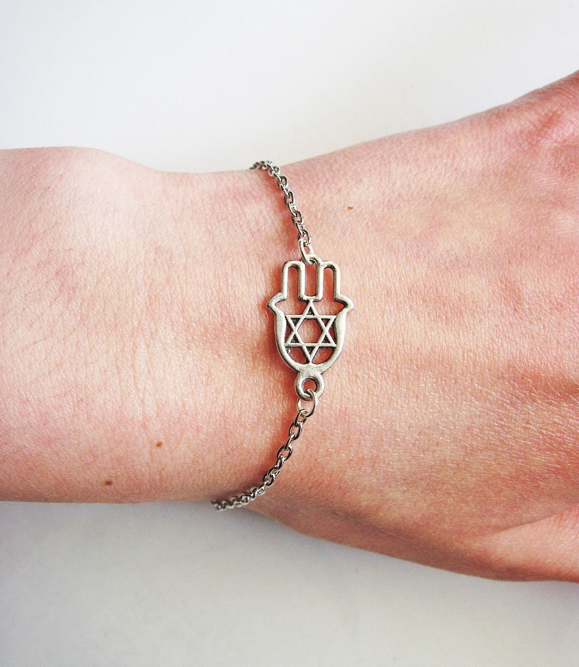 Silver Hamsa Bracelet, Hamsa Charm, Hamsa Jewelry, Jewish Jewelry ...