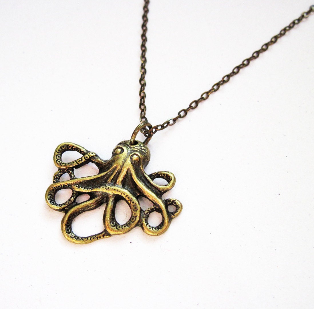 Tiny Octopus Necklace Octopus Jewelry Necklace small Octopus | Etsy