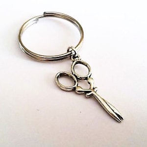 Scissors Keychain, Silver Keychain, Scissors Charm, Sewing Key Ring ...