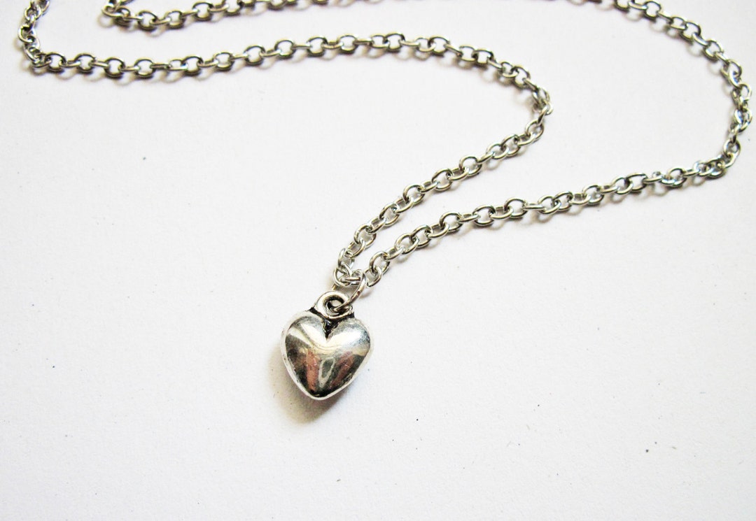 Tiny Heart Necklace, Silver Heart Necklace, Heart Jewelry Necklace ...